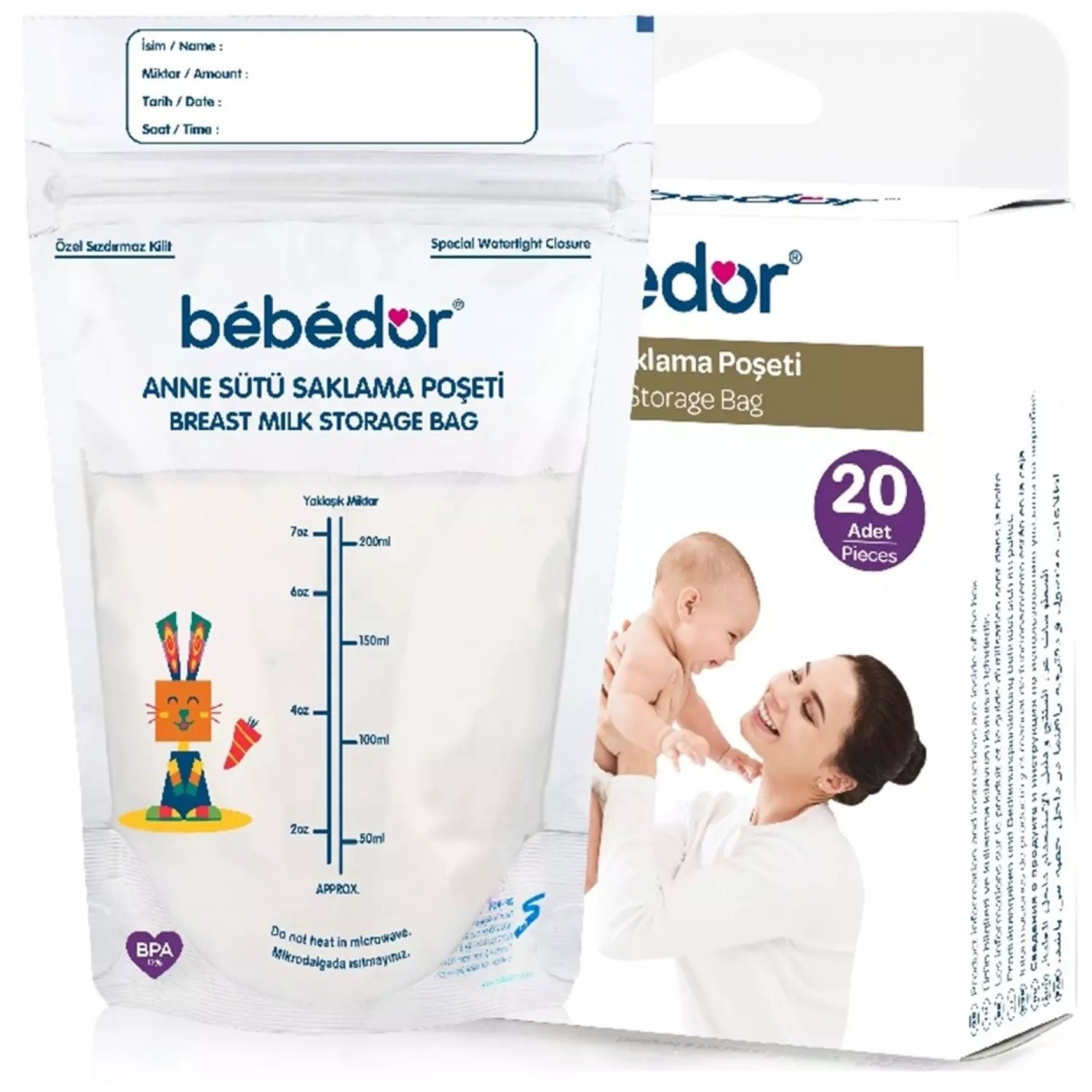 BEBEDOR ANNE SÜTÜ SAKLAMA POŞETİ 20Lİ 679