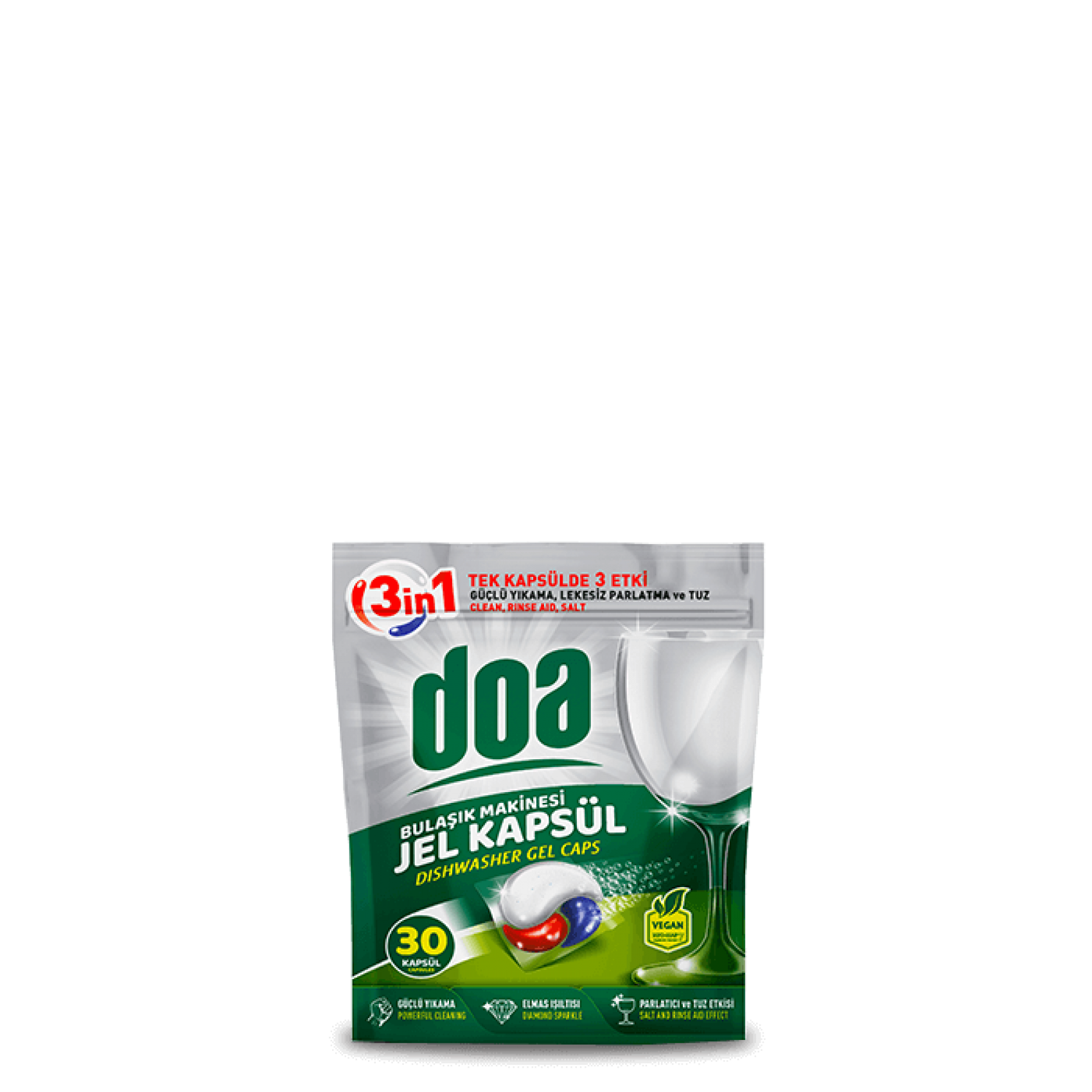 DOA BULAŞIK MAKİNASI 3'İN1 JEL KAPSÜL 30LU VEGAN